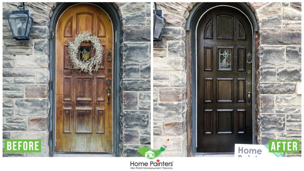 Front Door Restaining and Door Refinishing - Home Painters Toronto