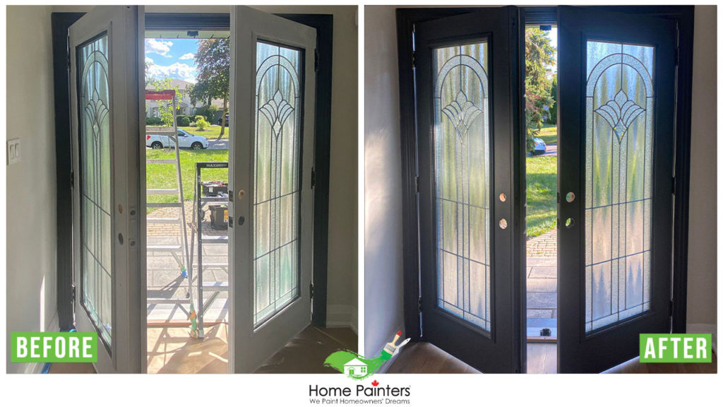 Front Door Restaining and Door Refinishing - Home Painters Toronto