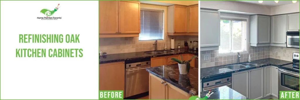Refinishing Oak Kitchen Cabinets-Home Painters Toronto